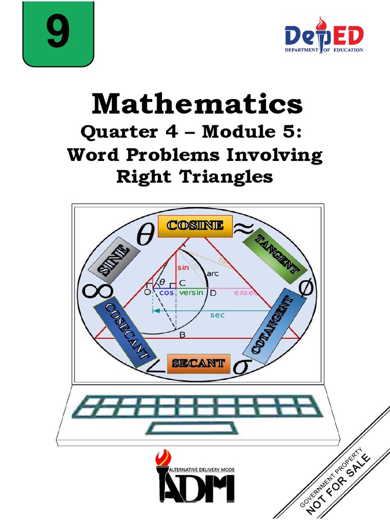 Math 9 Q4 Mod5 | PDF | Trigonometric Functions | Elementary Geometry