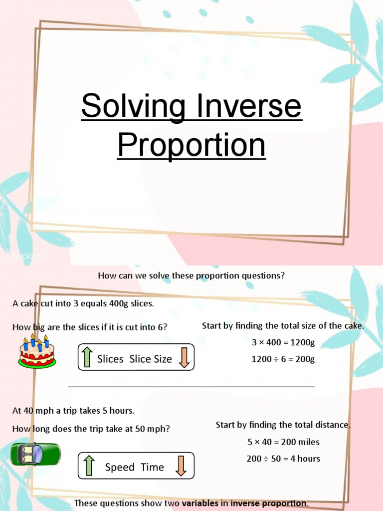 Math 6. Solving Inverse-Proportion | PDF | Elementary Mathematics | Algebra