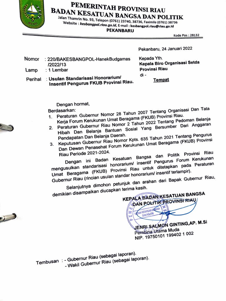 Contoh Tata Cara Pembuatan Usulan, Justifikasi Dan SPTJM | PDF
