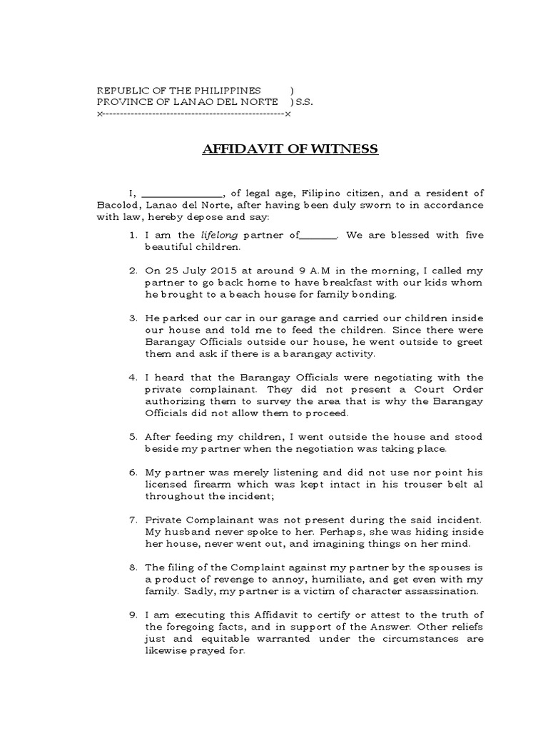 Sworn Statement | PDF | Affidavit | Legal Procedure