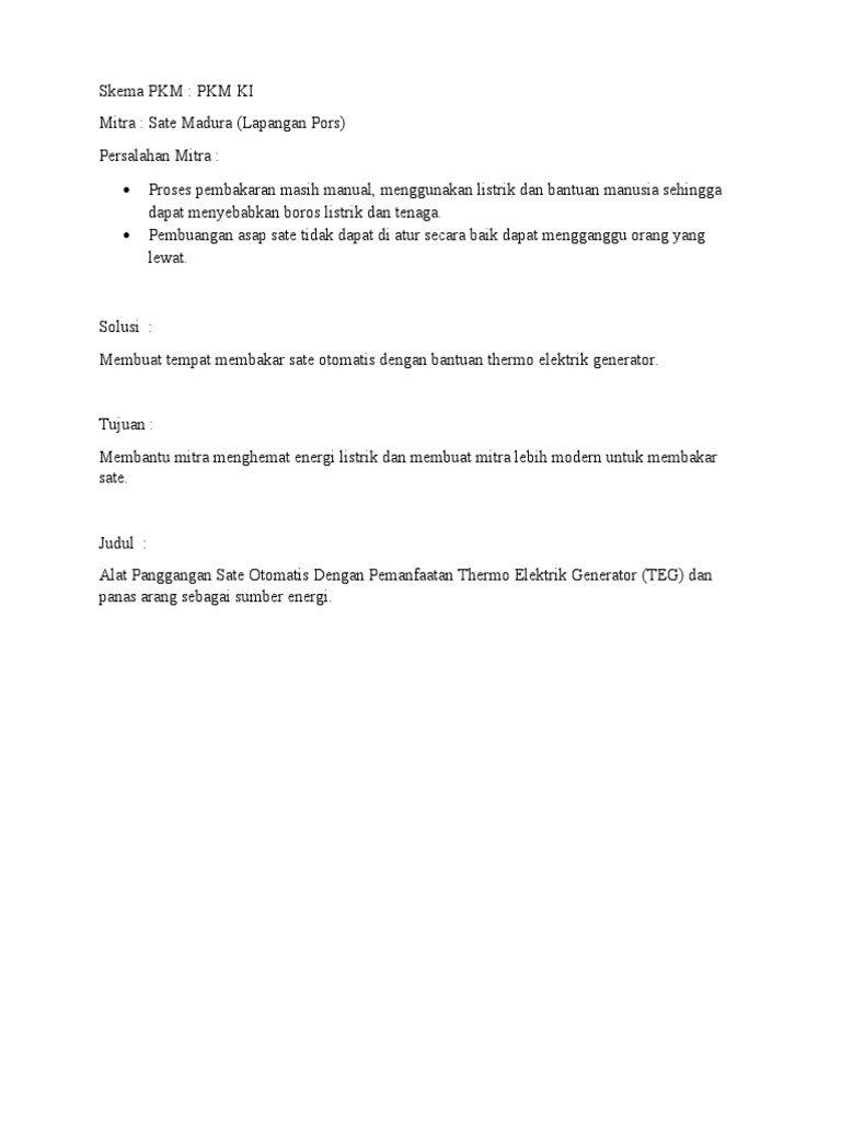 Skema PKM KI Tim 68 | PDF | Teknologi & Rekayasa