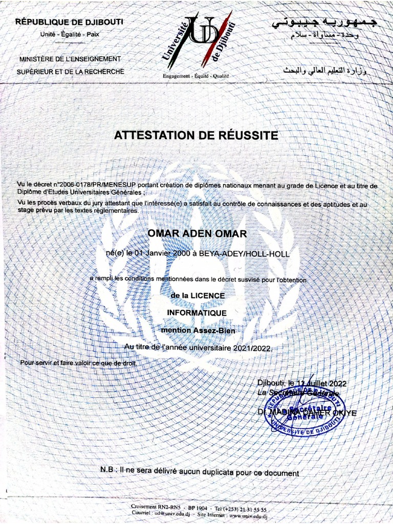 Certificat | PDF