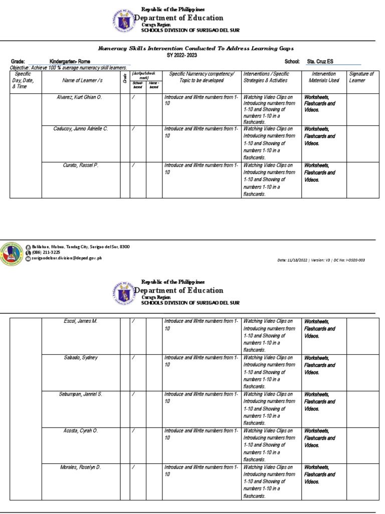 Numeracy Progress Monitoring Report On The Implementation of Numeracy ...