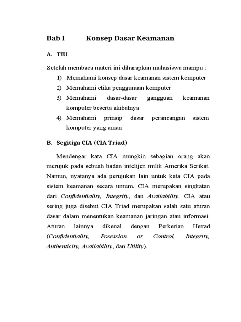 Materi 1 Konsep Dasar Keamanan | PDF