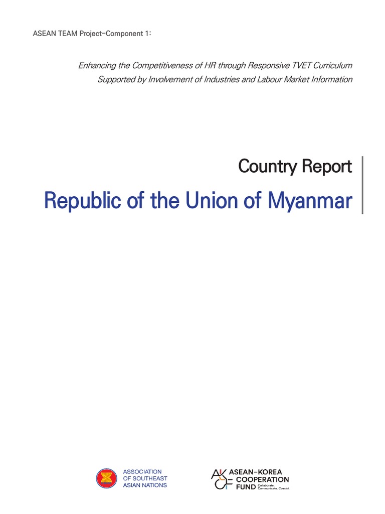 Country Report Myanmar | PDF | Vocational Education | Labour Economics