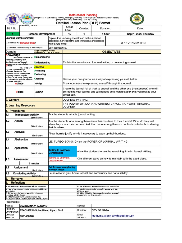 Dlp-In-Perdev - Week 1 August 2022 | PDF | Learning | Knowledge