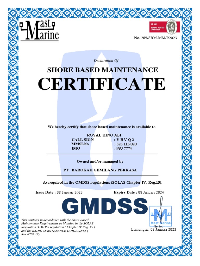 Shore Base Maintenance Kapal ROYAL KING ALI | PDF | Private Law | Justice