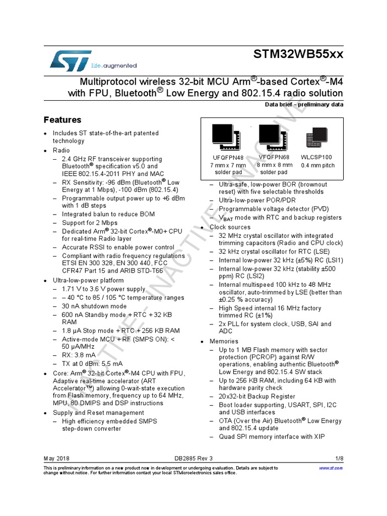 STM 32 WB 55 RG | Download Free PDF | Bluetooth | Flash Memory