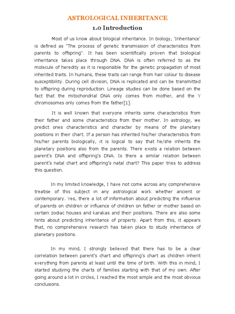 Astrological Inheritance | PDF