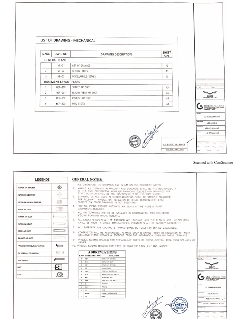 Mechanical As Built Drawing | PDF