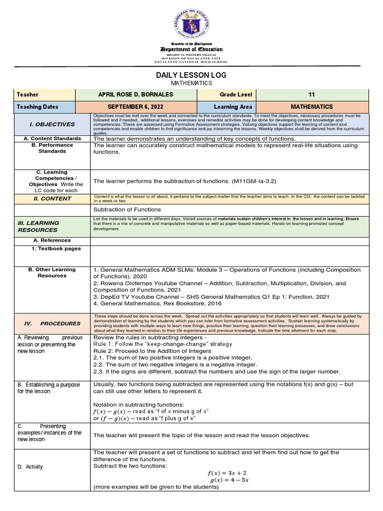 Subtraction of Function | PDF | Learning | Subtraction