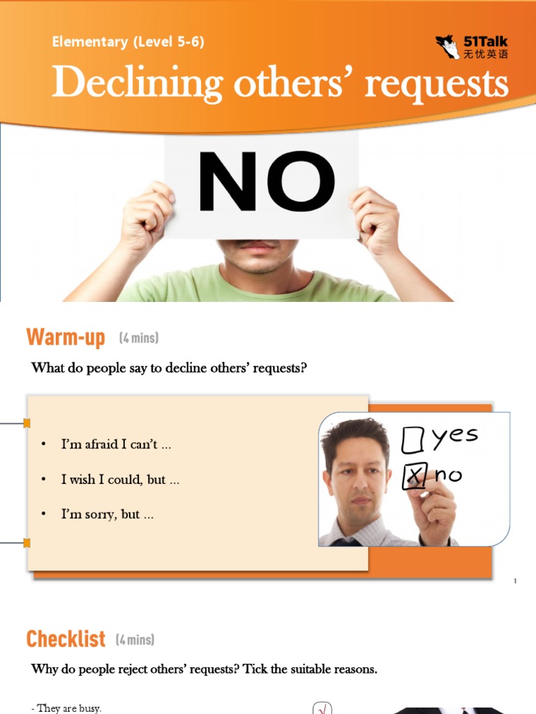 Declining Others Requests | PDF