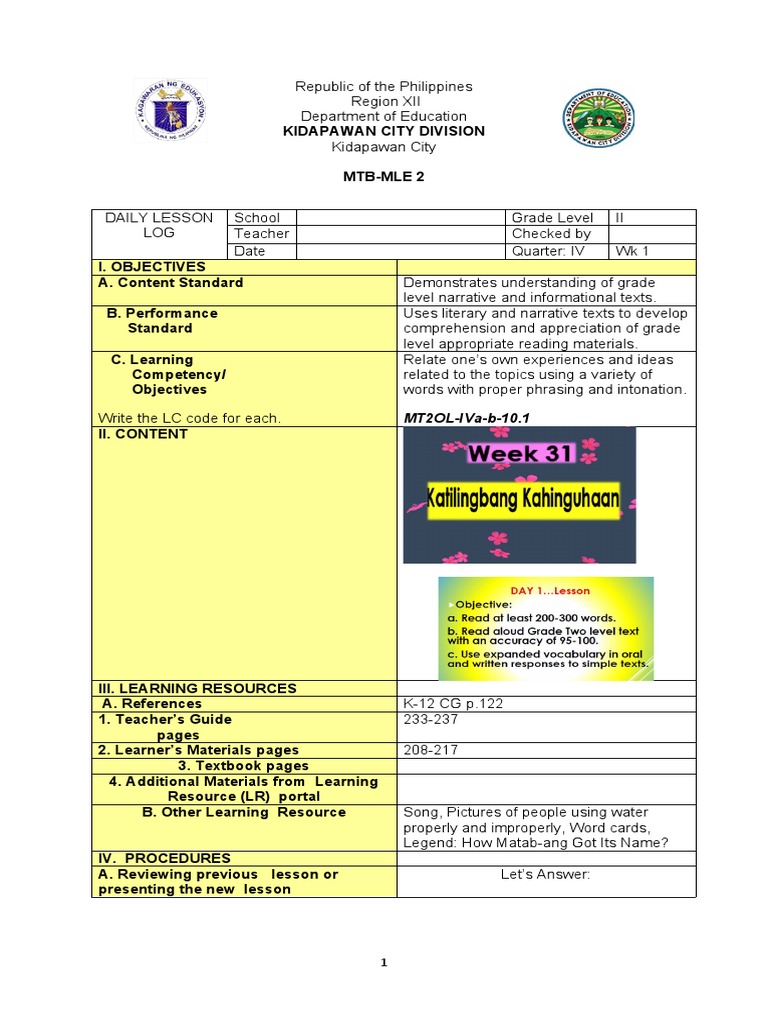 4TH Quarter Mtb-Mle 2 DLL | PDF | Reading Comprehension | Learning