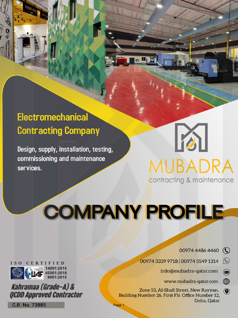 Company Profile - Mubadra Contracting & Maintenance Qatar | PDF ...