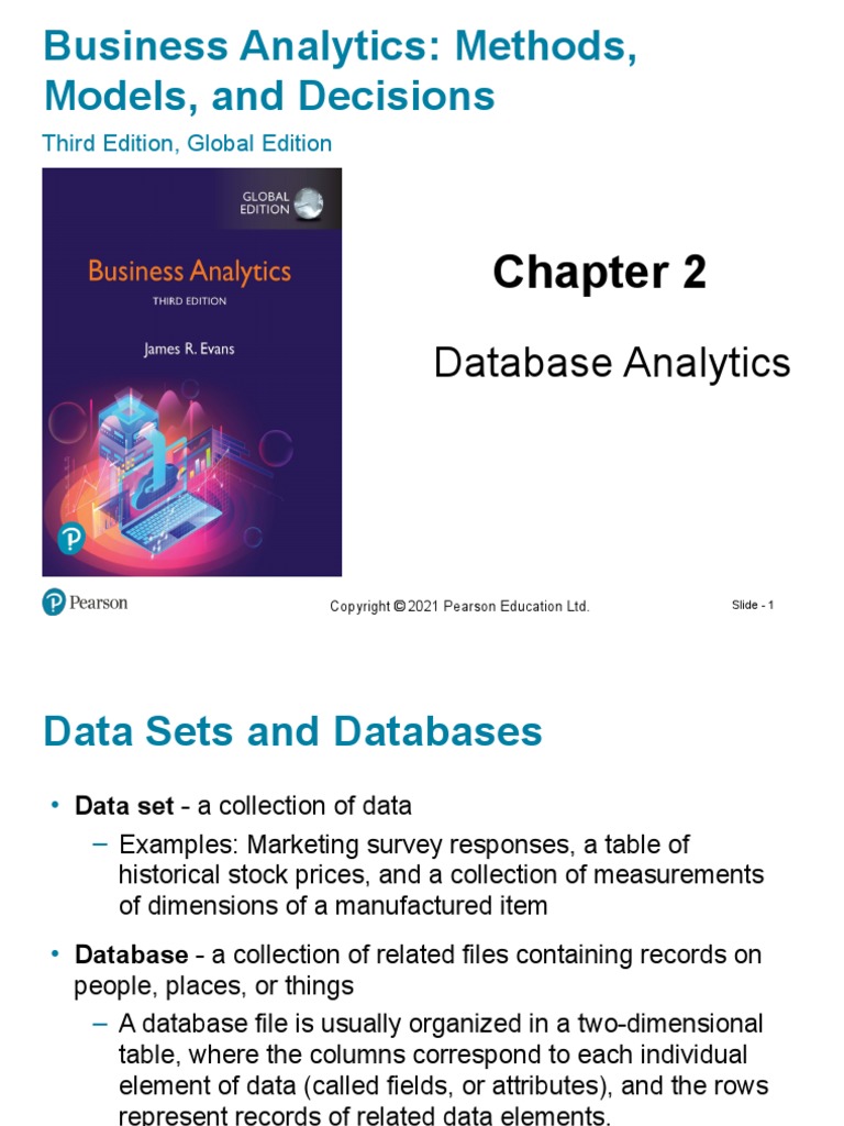 Evans Analytics3e PPT 02 Accessible v2 | PDF | Database Index | Microsoft Excel
