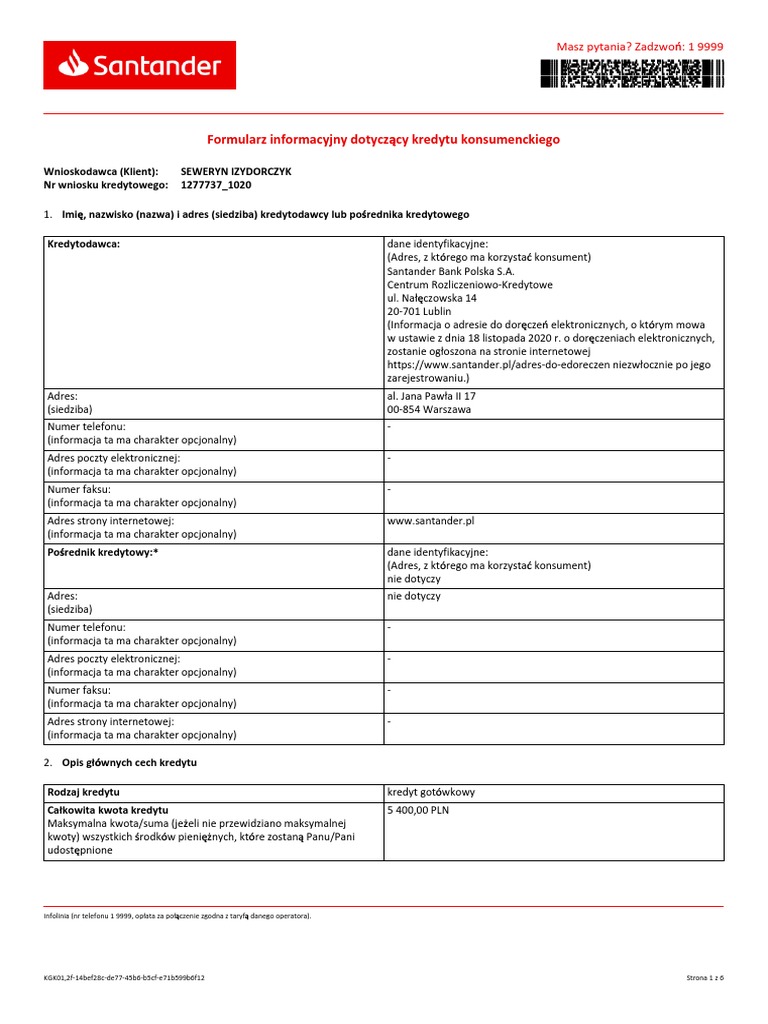 Formularz Informacyjny | PDF