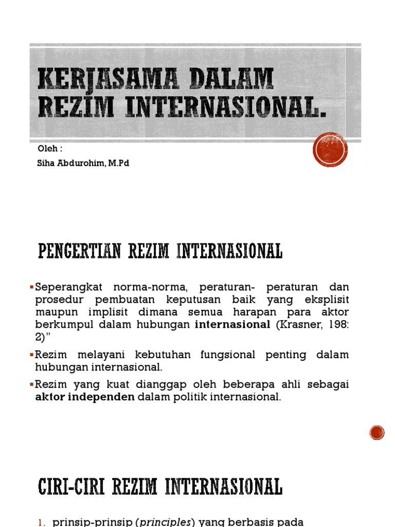 Pengertian dan Fungsi Rezim Internasional | PDF