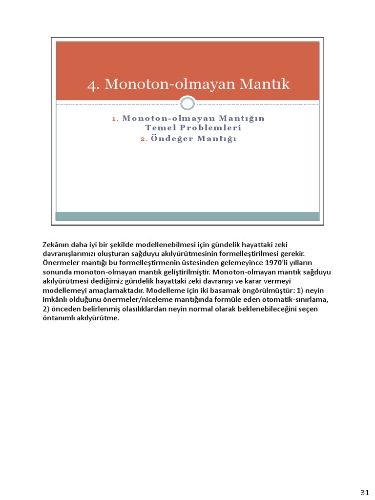 Monoton Olmayan Mantık Slayt | PDF