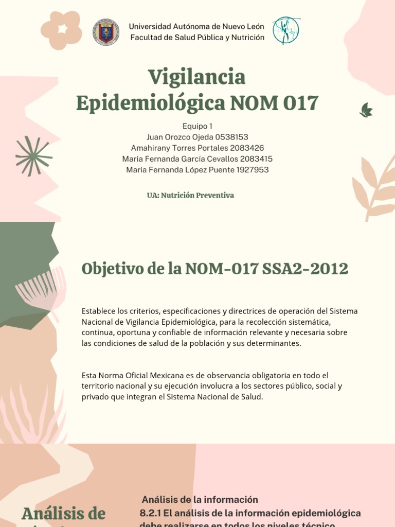 Vigilancia Epidemiológica NOM 017 | PDF