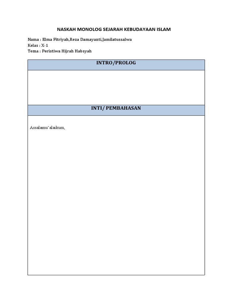 Format Naskah Monolog | PDF