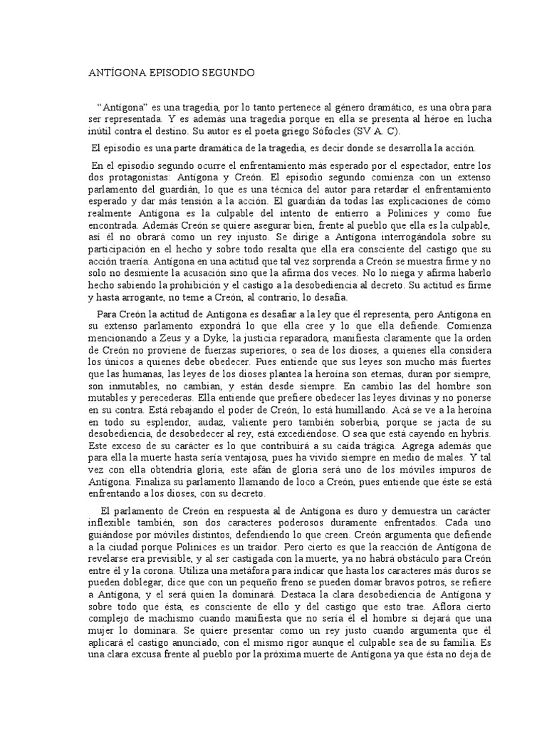 ANTÍGONA Segundo Episodio | PDF