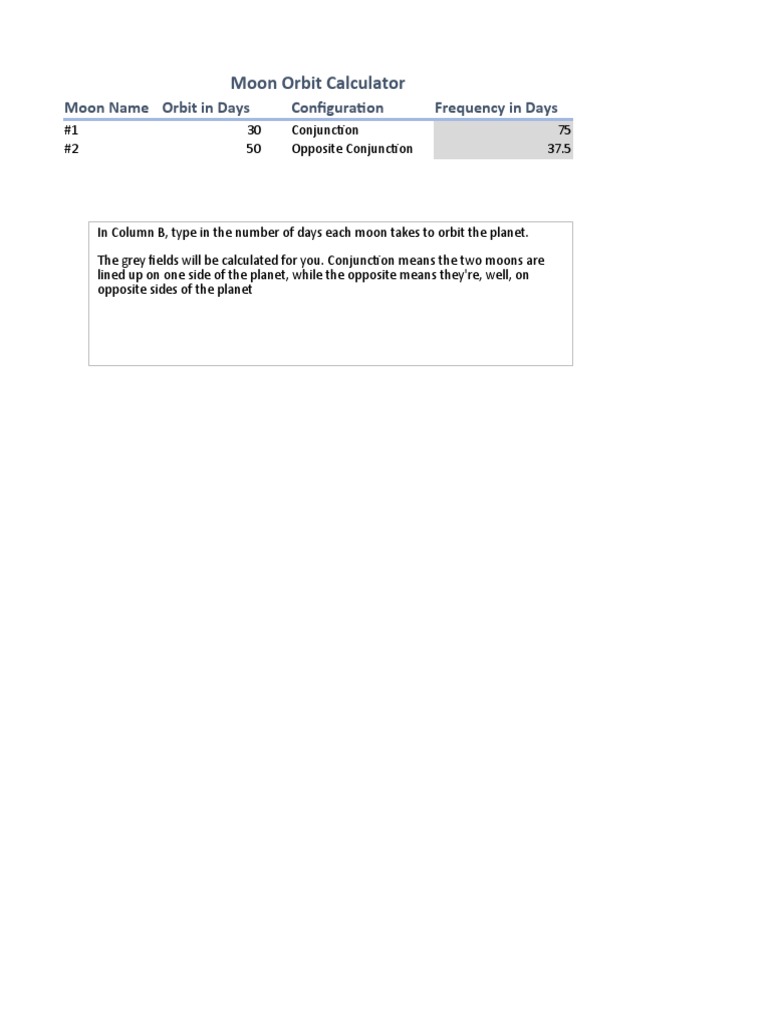 Moon Orbit Calculator | PDF