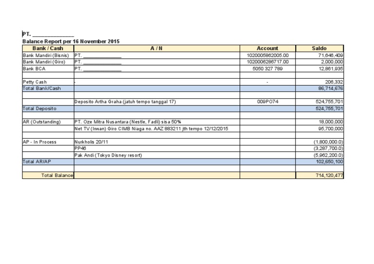 Template Balance Report | PDF