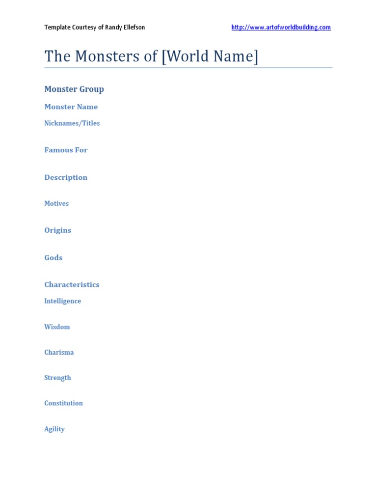Monster Template | PDF