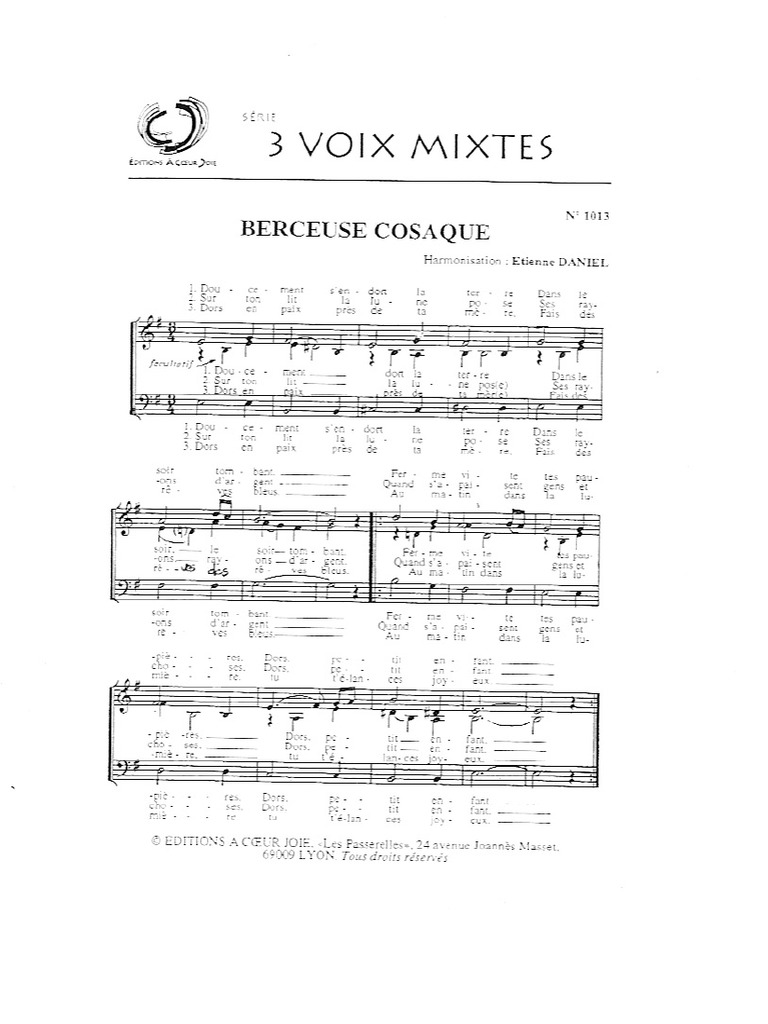 Berceuse Cosaque Partition | PDF