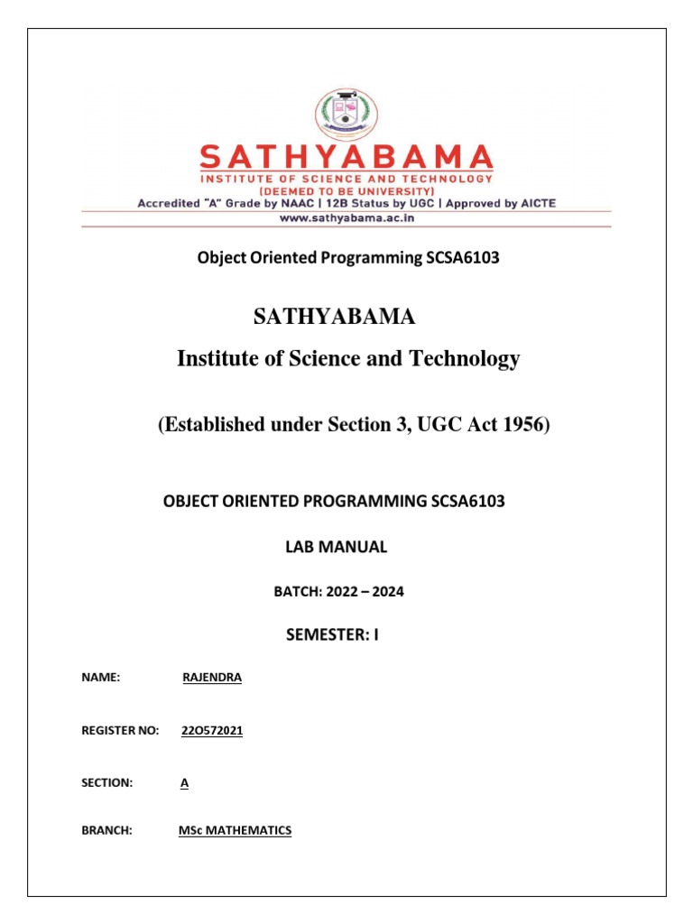 Oop Lab File | Download Free PDF | Subroutine | Programming Oop Lab File | Download Free PDF | Subroutine | Programming