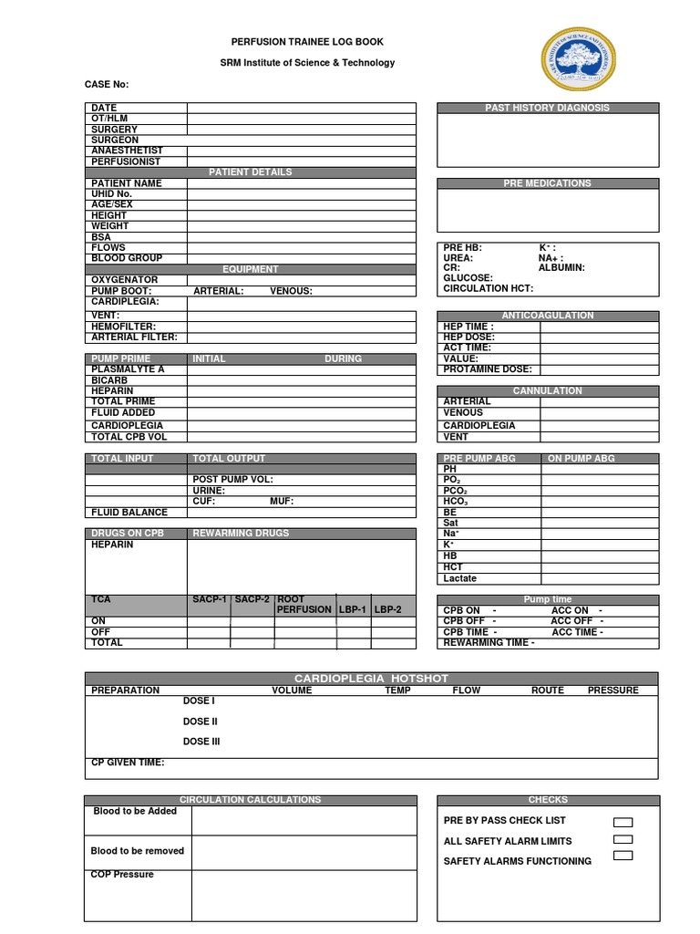 Perfusion trainee log book case details | PDF | Medical Specialties ...