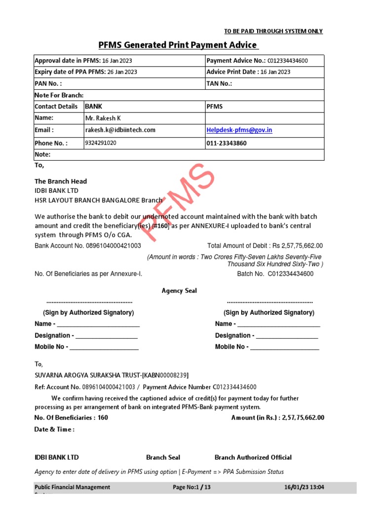 Print Payment Advice | Download Free PDF | Hospital | Services (Economics)