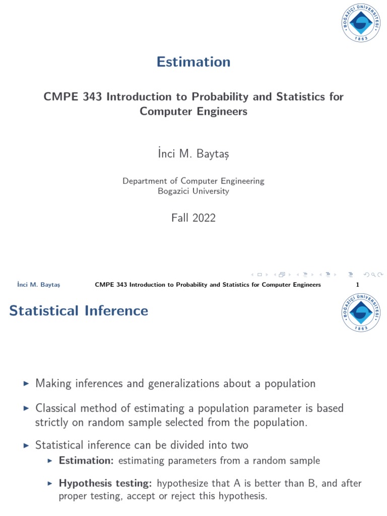 Lec09 Estimation Pdf Estimator Bias Of An Estimator