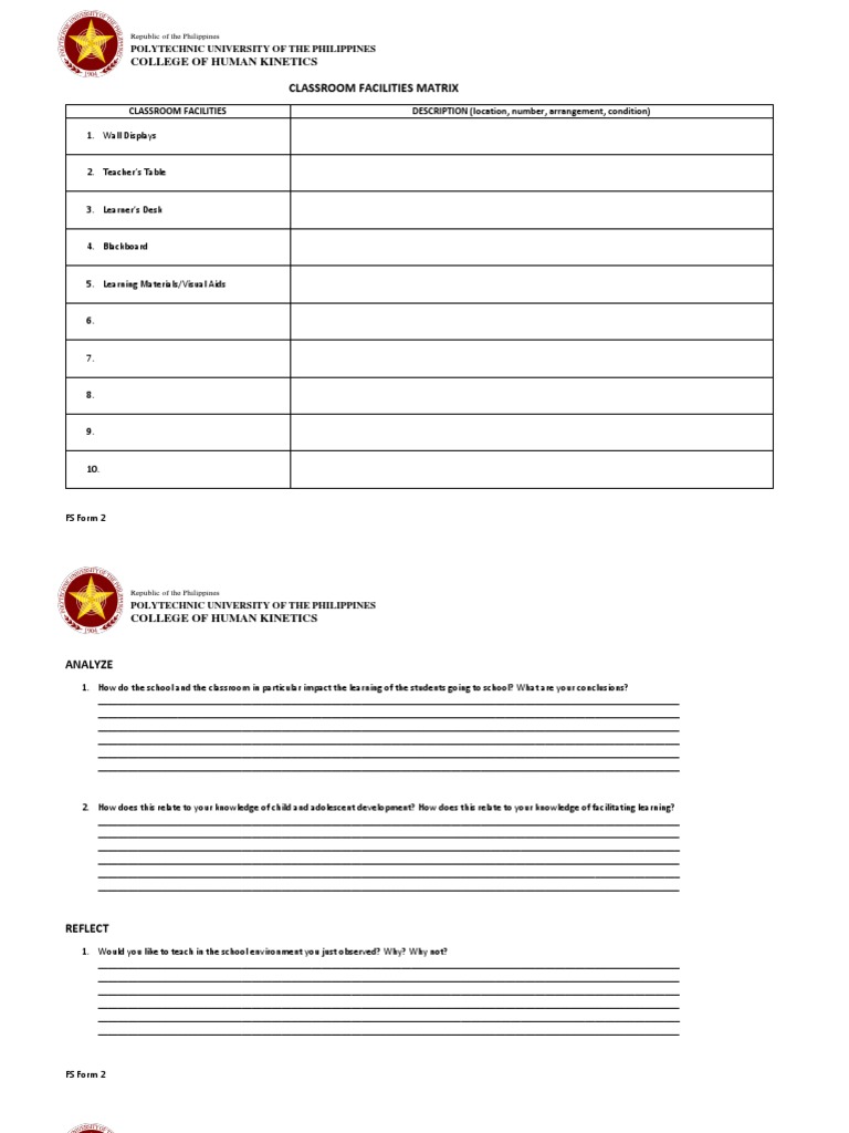 FS Form 2 | PDF | Classroom | Learning