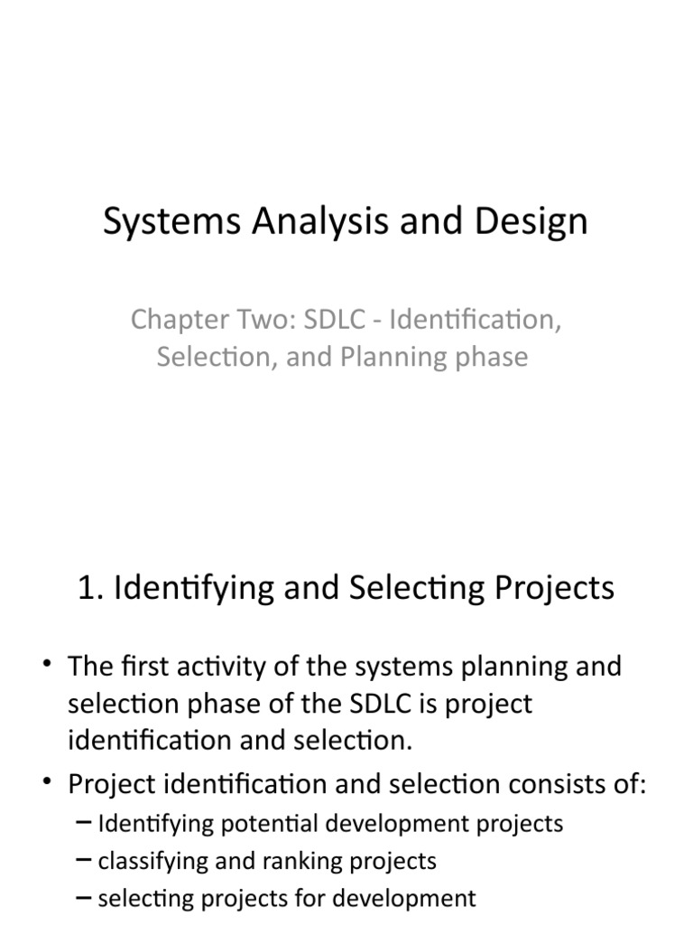Chapter 2-Identification, Selection and Planning | PDF | Project ...