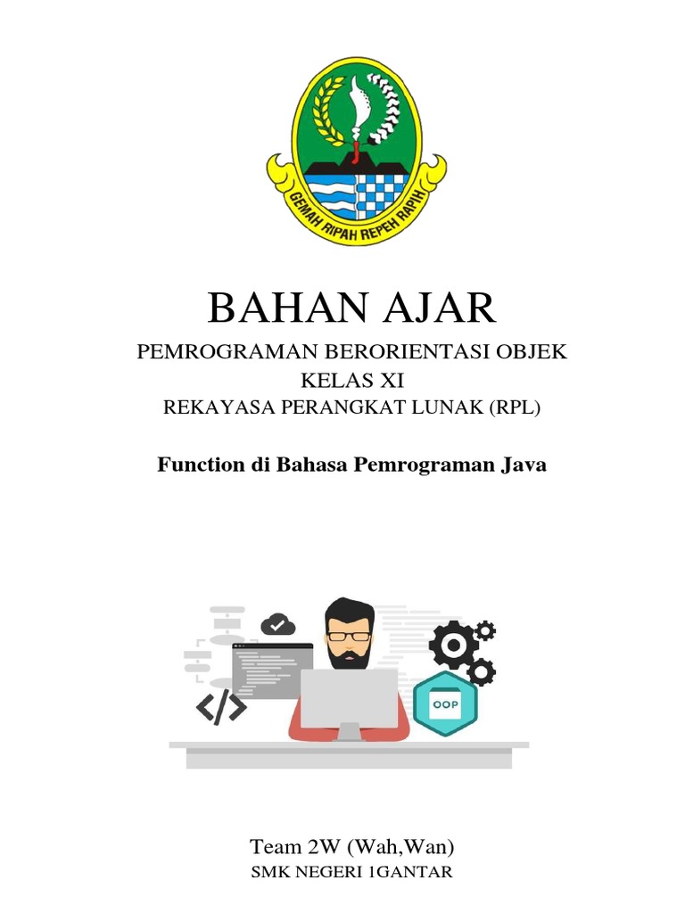 PBO - Pertemuan 12 - Materi Function Di Java (2W) | PDF | Karier & Perkembangan