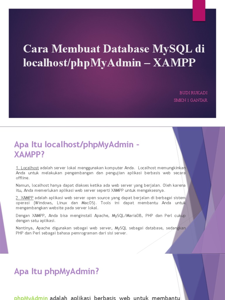 Cara Membuat Database MySQL Di Localhost | PDF