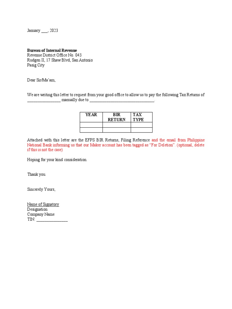 Letter To Bir | PDF
