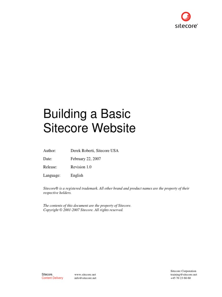 Building A Basic Sitecore Website | PDF | Page Layout | Html