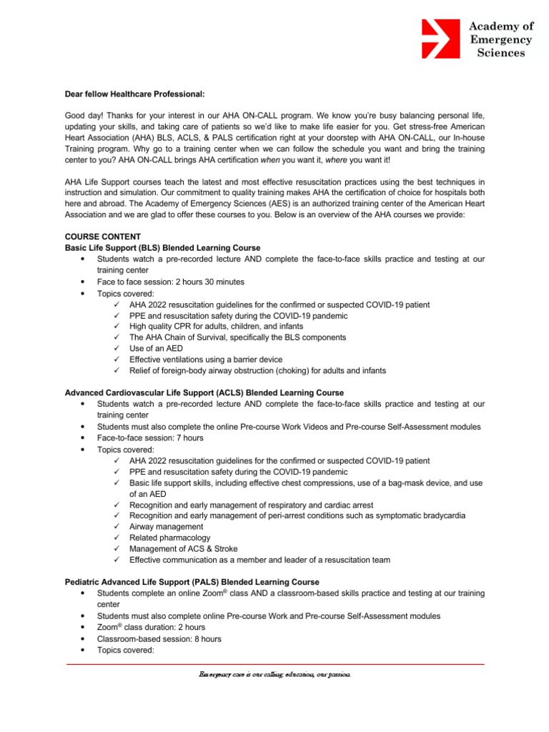 AHA On-Call Packages | Download Free PDF | Cardiopulmonary ...