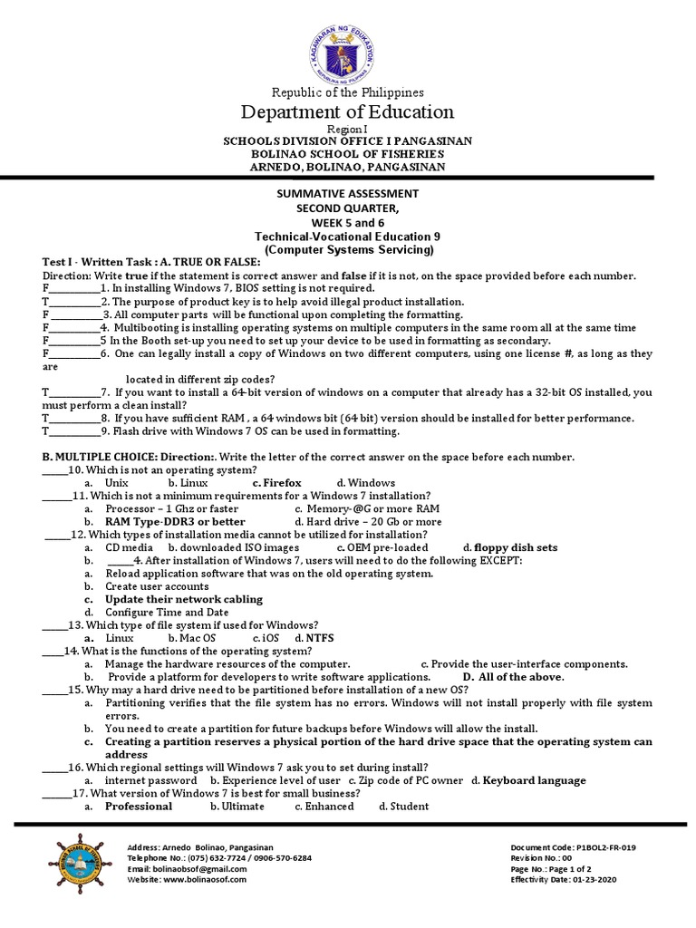 Quiz | PDF | Operating System | Installation (Computer Programs)