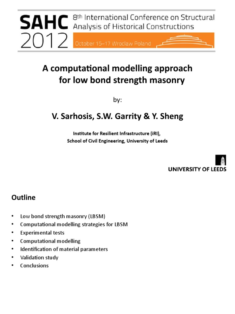 Computational Modelling Approach for Low Bond Strength Masonry | PDF | Mathematical Optimization ...