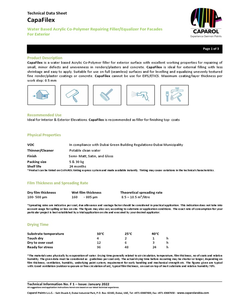 TDS - 0063 CapaFilex - 202003 | PDF | Paint | Water