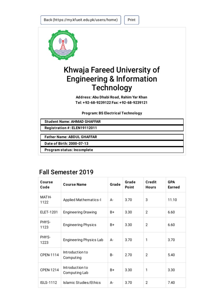Ahmad Transcript | PDF | Electricity | Science