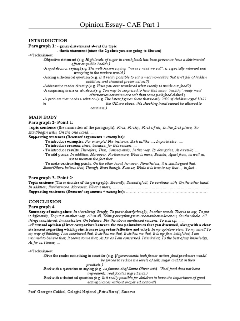 Opinion Essay CAE | PDF
