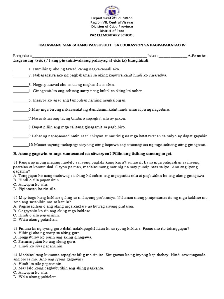 PT - Esp 4 - Q2 | PDF