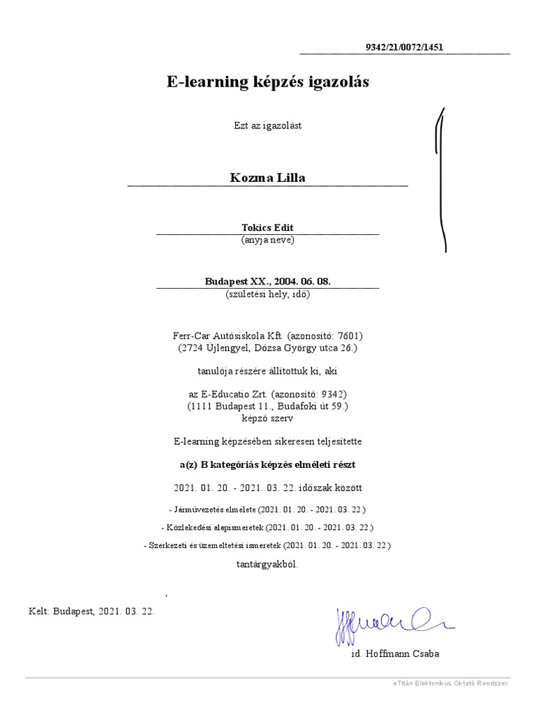 TrainingCertificate 9342 21 0072 1451 | PDF