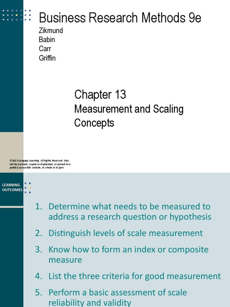 BRM 9e PPT CH 13 - Measurement and Scale | PDF | Validity (Statistics) | Level Of Measurement