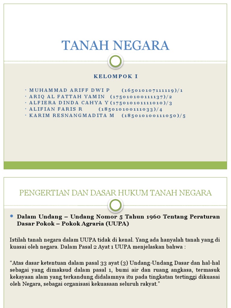 Tanah Negara Kelompok 1 | PDF
