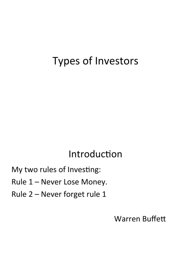 Types of Investors and Their Characteristics | PDF | Investing | Investor
